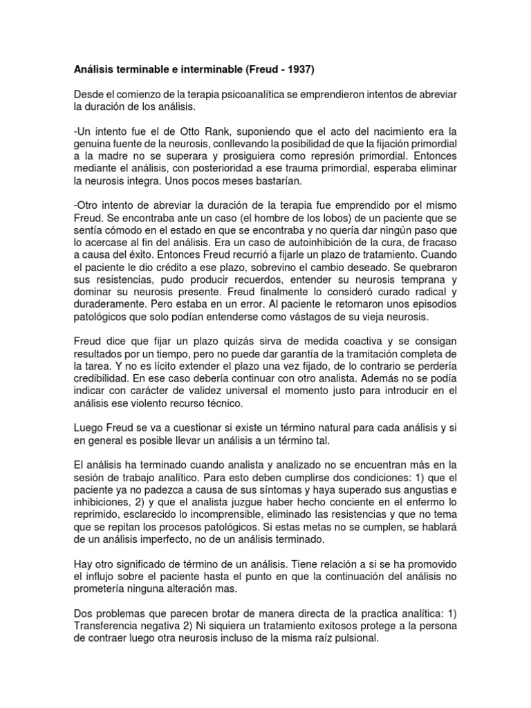 Analisis Terminable e Interminable | PDF | Neurosis | Carné de identidad