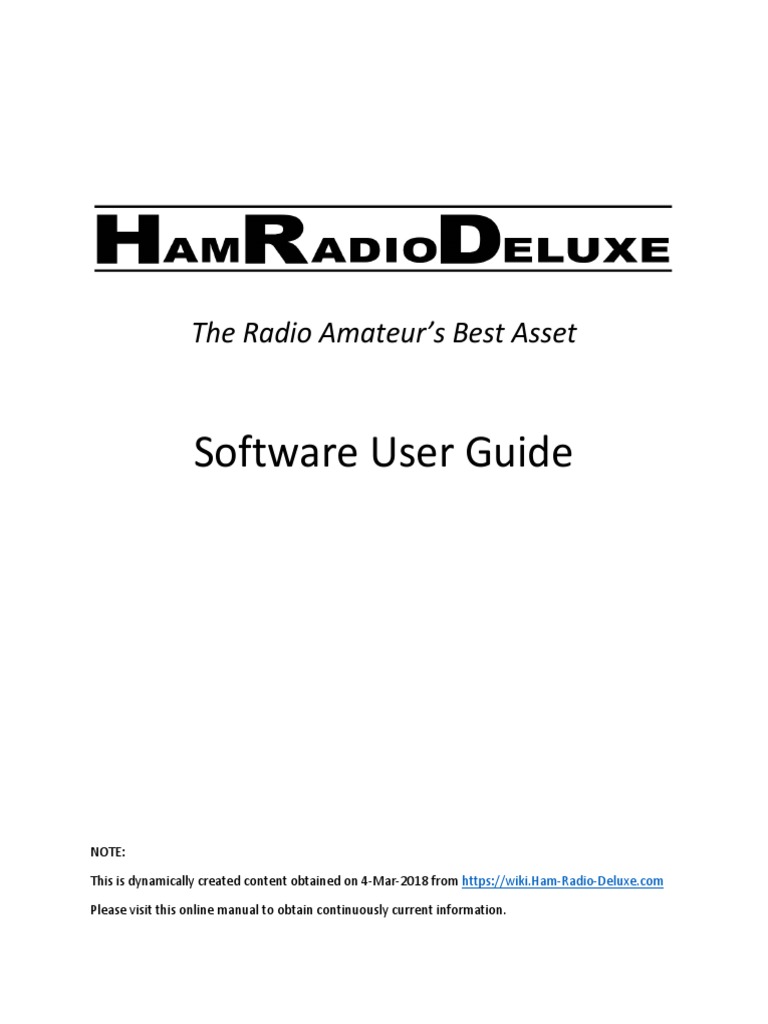 Ham Radio Deluxe User Guide | PDF | Usb | Amateur Radio