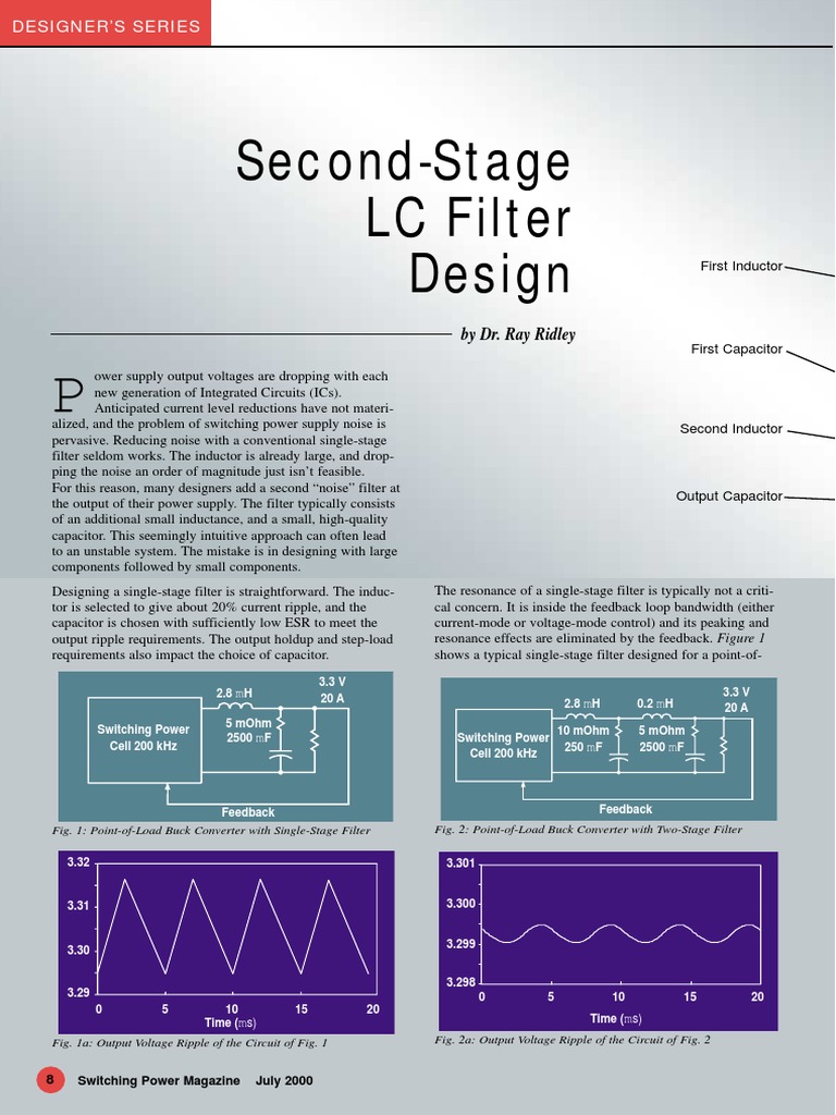 1 Second Stage Filter Design | PDF | Electronic Filter | Capacitor