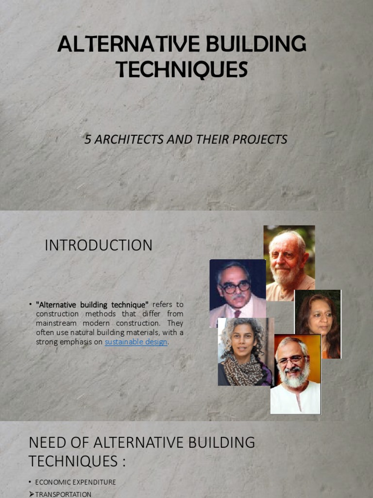 Alternative Building Techniques: 5 Architects and Their Projects | PDF ...