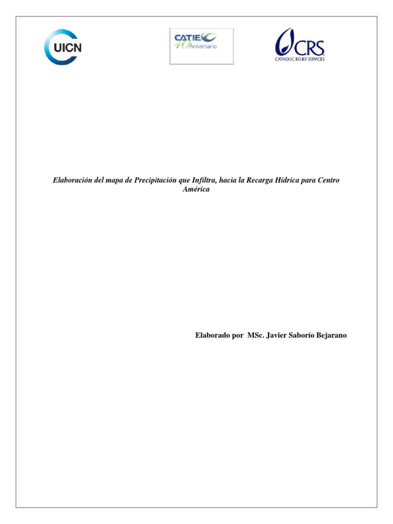 1 4 Informe Final Mapa de Recarga Hc3addrica Potencial Uicn Catie PDF ...