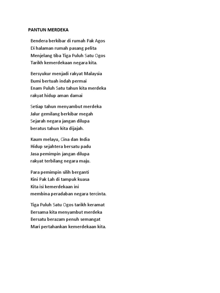 Pantun Merdeka PDF | PDF
