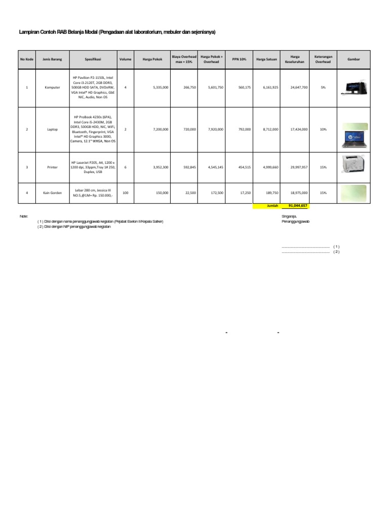 Contoh Data Dukung Pengadaan | PDF