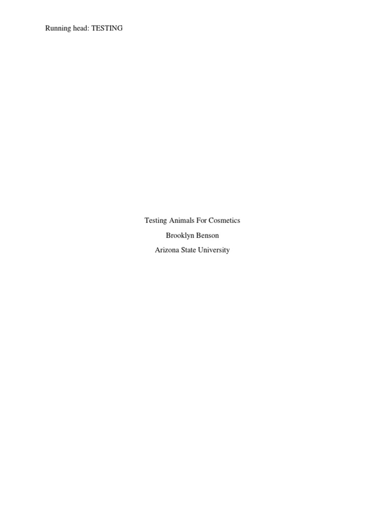 Rough Draft | PDF | Animal Testing | Cosmetics