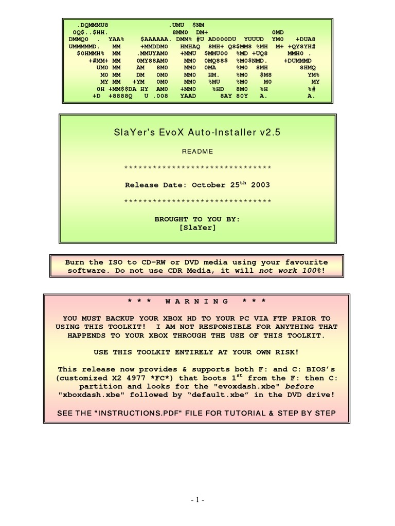 EvoX Auto-Installer v2.5 Overview | PDF | Bios | Booting