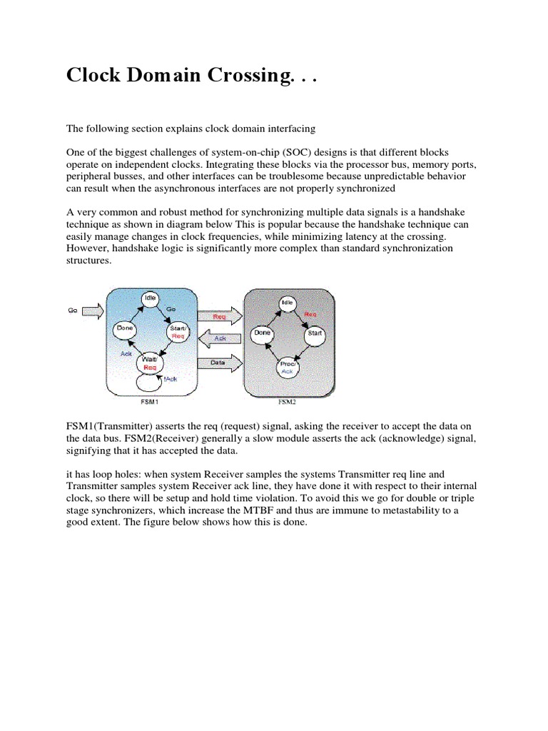 Clock Domain Crossing | PDF | System On A Chip | Electronics