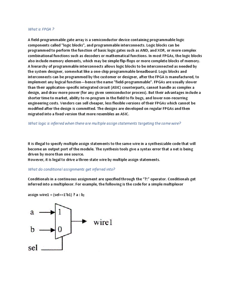 Fpga Interview Question | PDF | Field Programmable Gate Array | Logic Gate