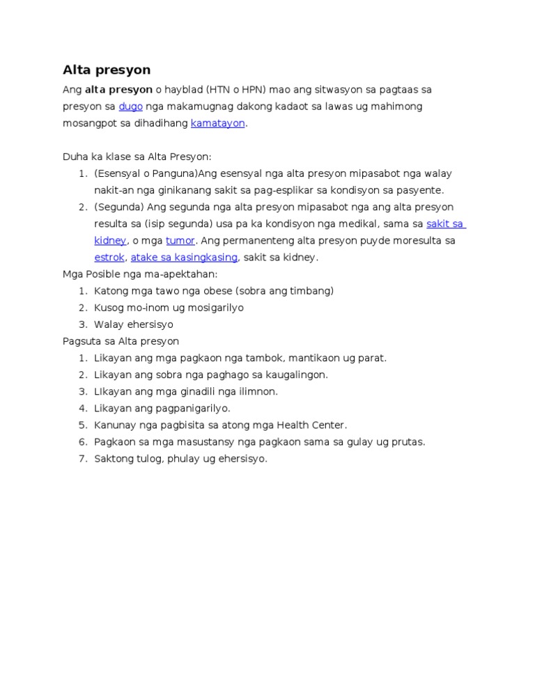 Alta Presyon | PDF