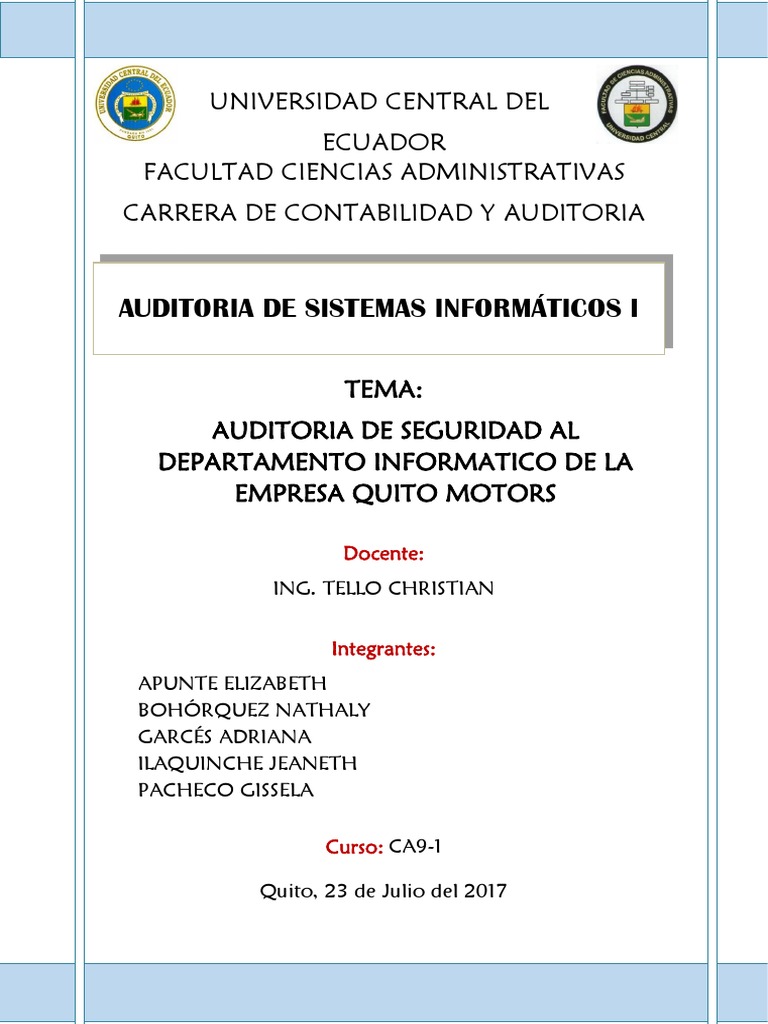Plan de Auditoria de Seguridad Informática | PDF | Servidor (Computación) | Internet