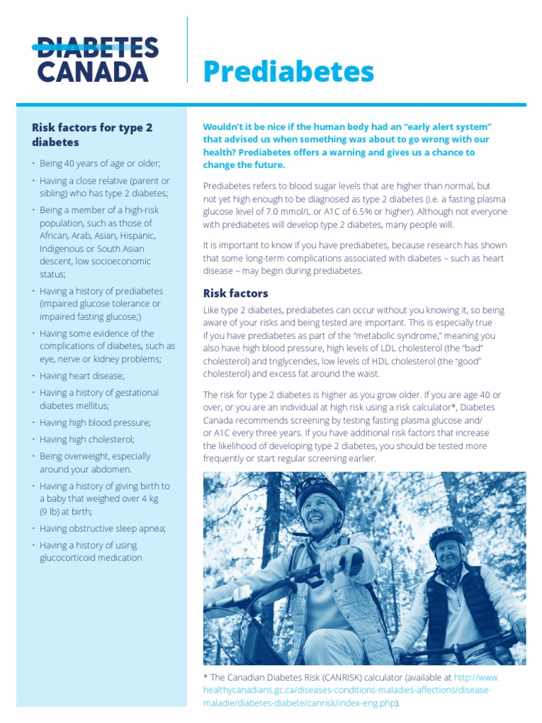 Prediabetes Fact Sheet | PDF | Prediabetes | Diabetes
