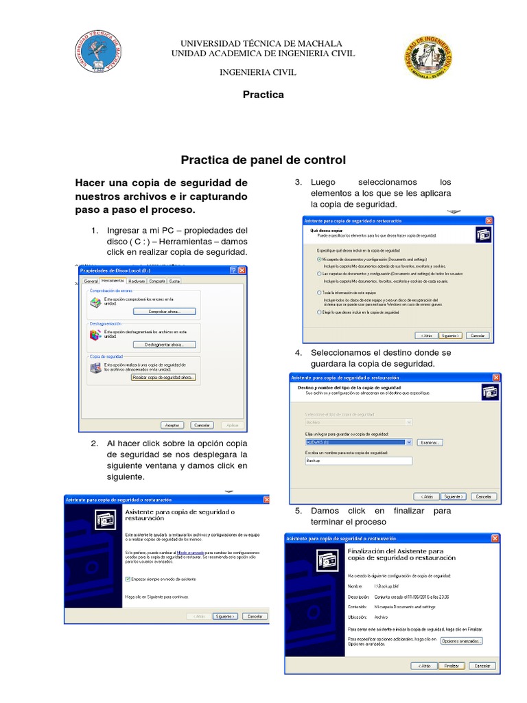 Practica Sobre El Panel de Control | PDF | Apoyo | Red de computadoras