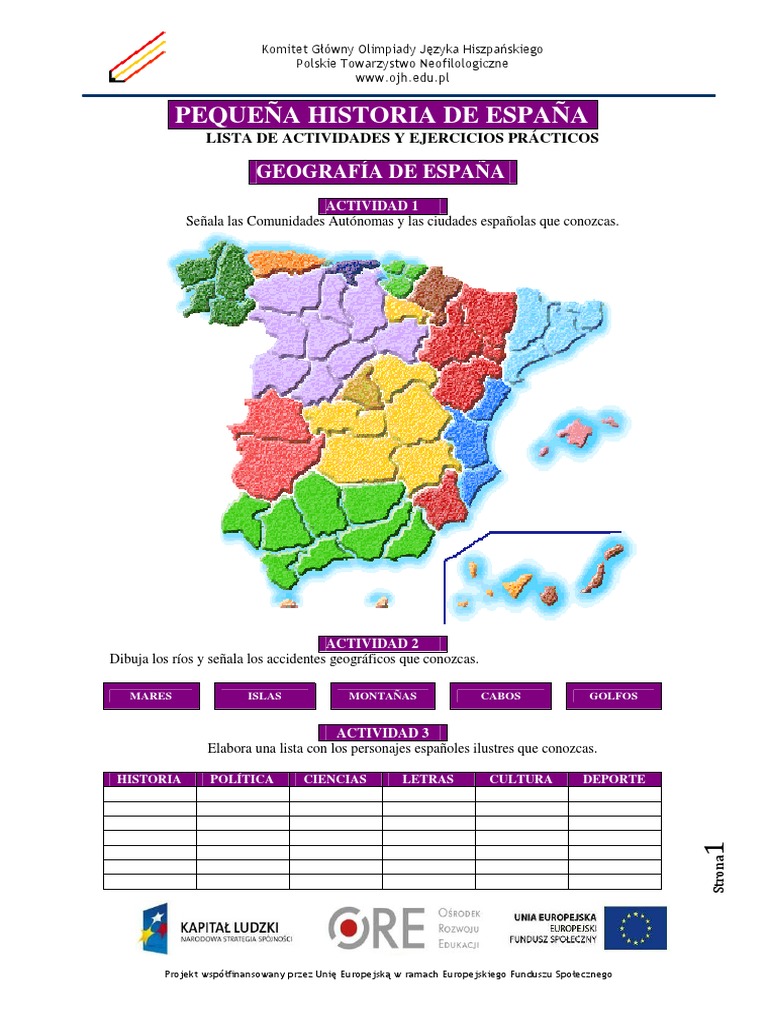 Actividades sobre la Historia y Geografía de España | PDF | España ...