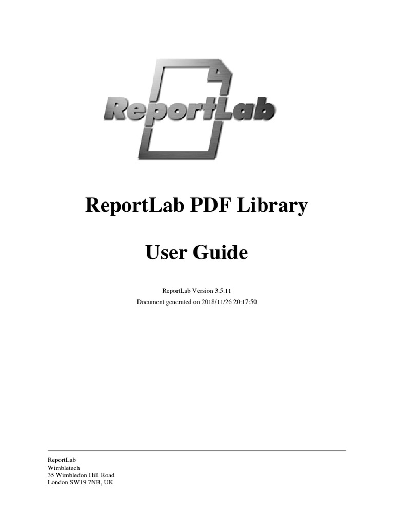 Reportlab PDF Library User Guide: Reportlab Version 3.5.11 Document ...