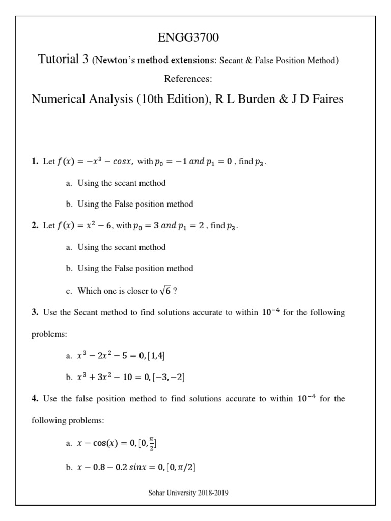 Tutorial 3 Lab 3 | PDF | Numerical Analysis | Computational Science