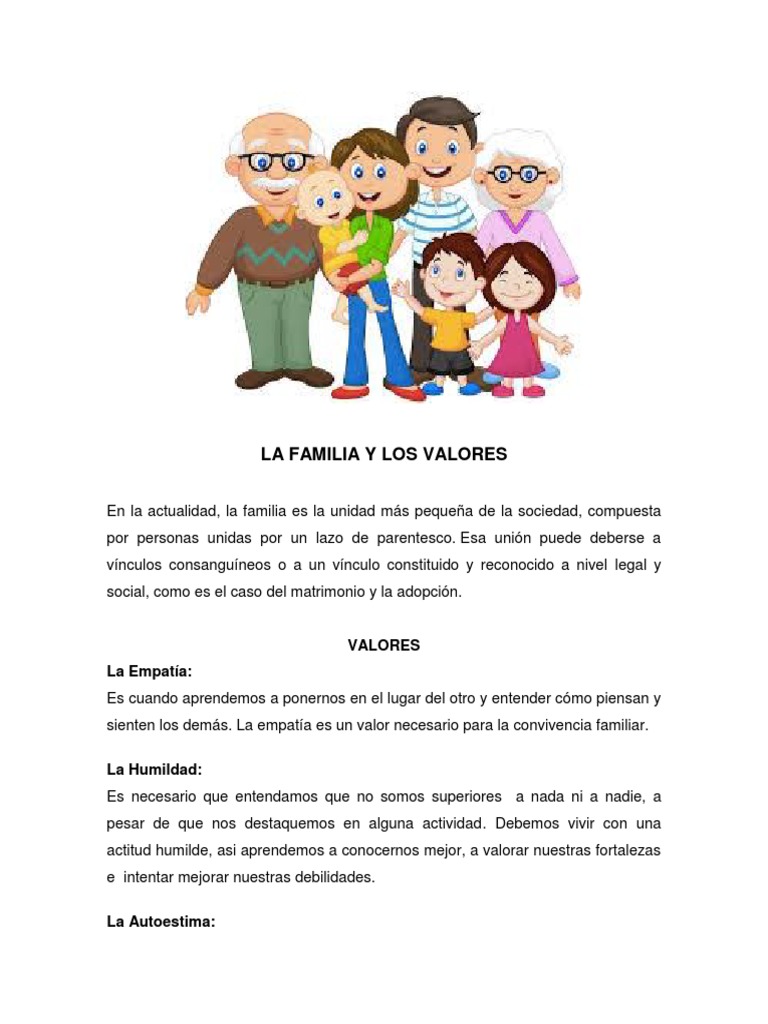 La Familia y Los Valores Mutaaaaa | PDF | Felicidad | Familia