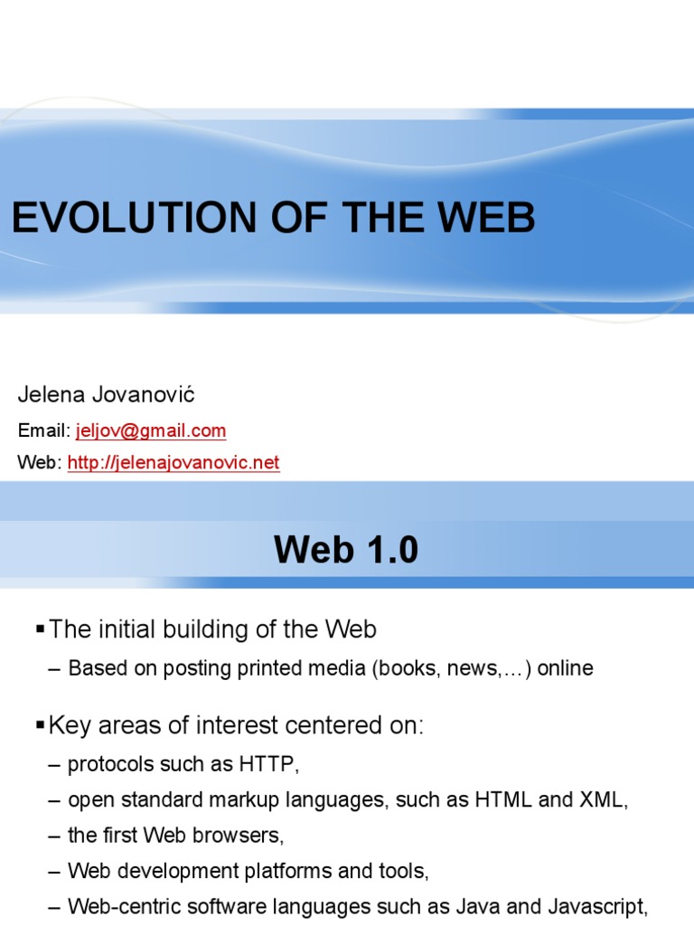 Evolution-Of-The-Web - Web 1 To Web 3 - L 5 | PDF | Semantic Web | Web 2.0