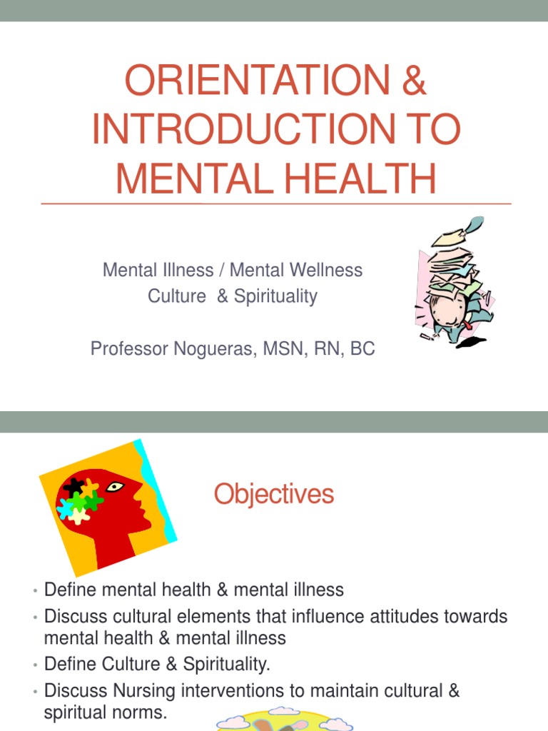 Orientation & Introduction To Mental Health 2017 | PDF | Mental ...