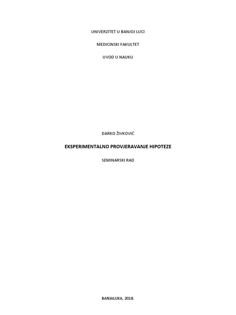 Dokazivanje Hipoteze | PDF