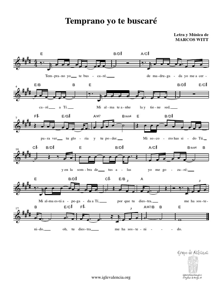Marcos Witt TEMPRANO YO TE BUSCARE, PARTITURA PDF | PDF