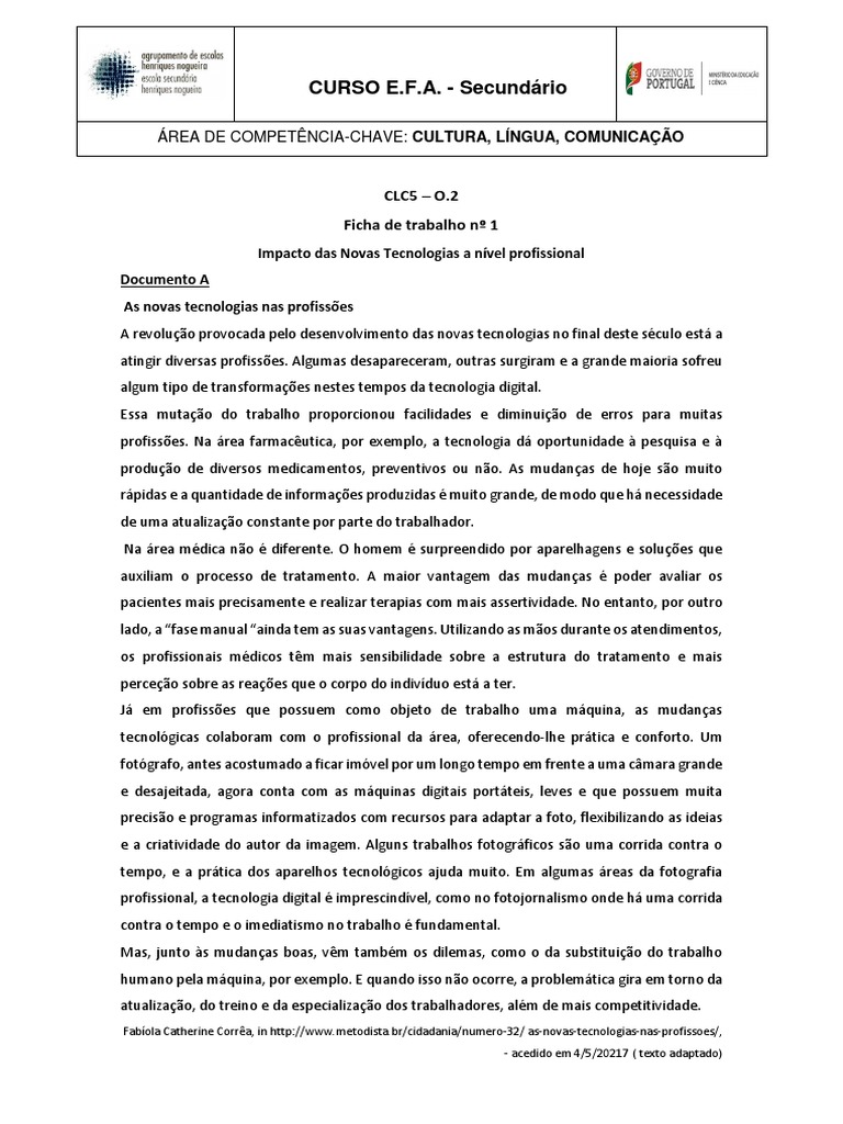 Biografia - Ficha Informativa - Como Fazer | PDF