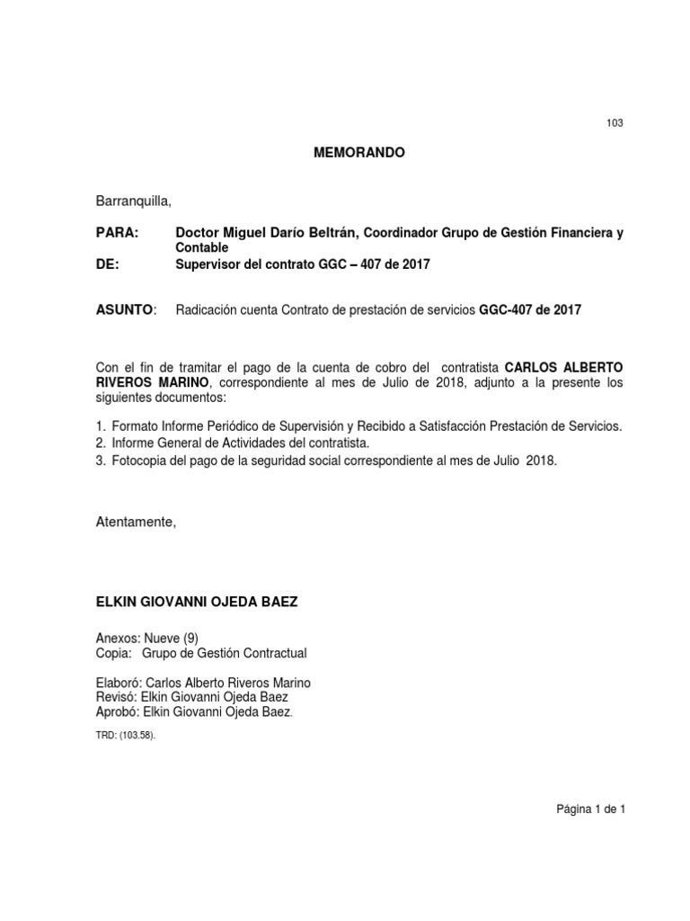 Formato Memorando PS | PDF