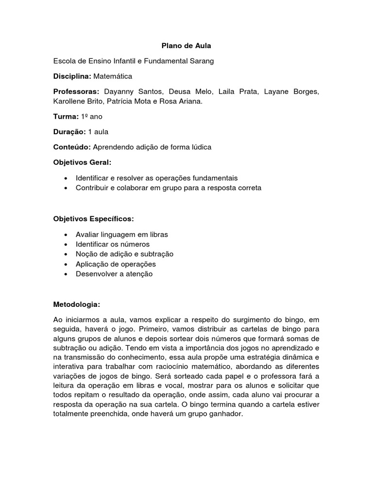 Plano de Aula Libras | PDF