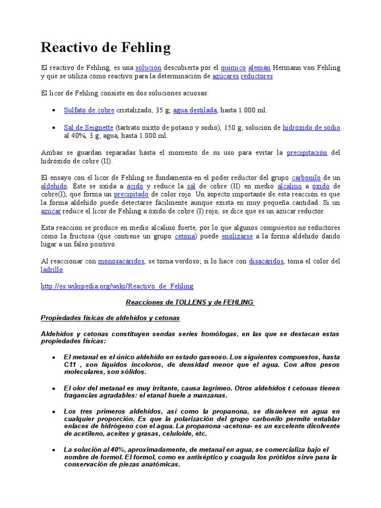 Reconocimiento de aldehídos y cetonas a través de las reacciones de ... Reconocimiento de aldehídos y cetonas a través de las reacciones de ...