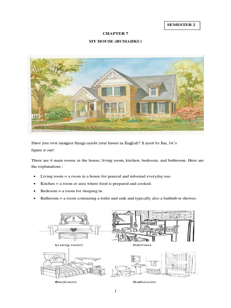 My House: Rooms and Vocabulary | PDF | Bathroom | Room