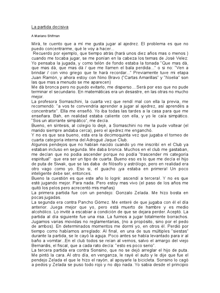 Cuento De Ajedrez Pdf Juegos De Mesa Ajedrez