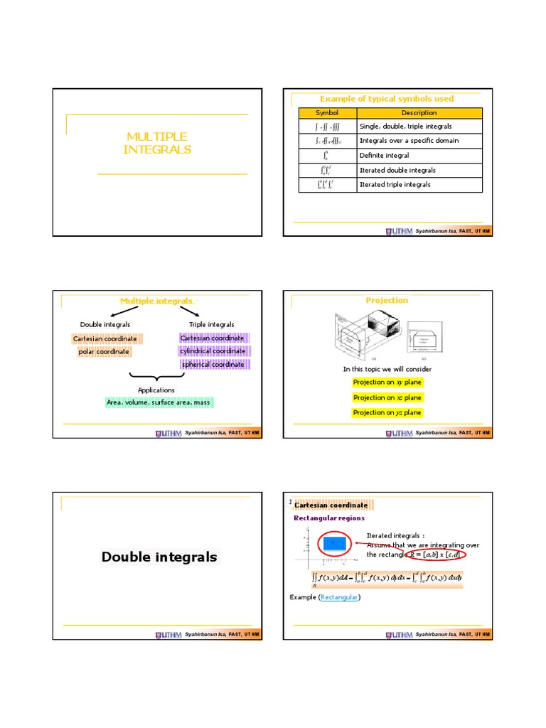 Multiple Integral Techniques | PDF | Coordinate System | Integral