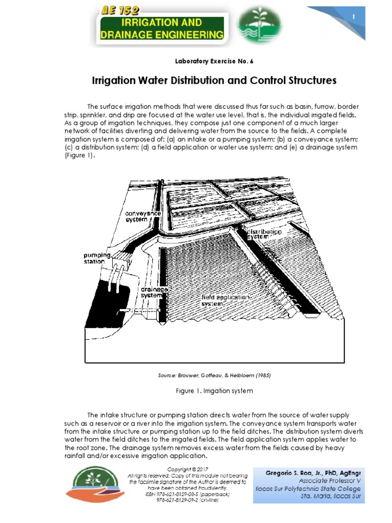 AE 152 Lab 6 - Irrigation Control Structures | PDF | Irrigation ...