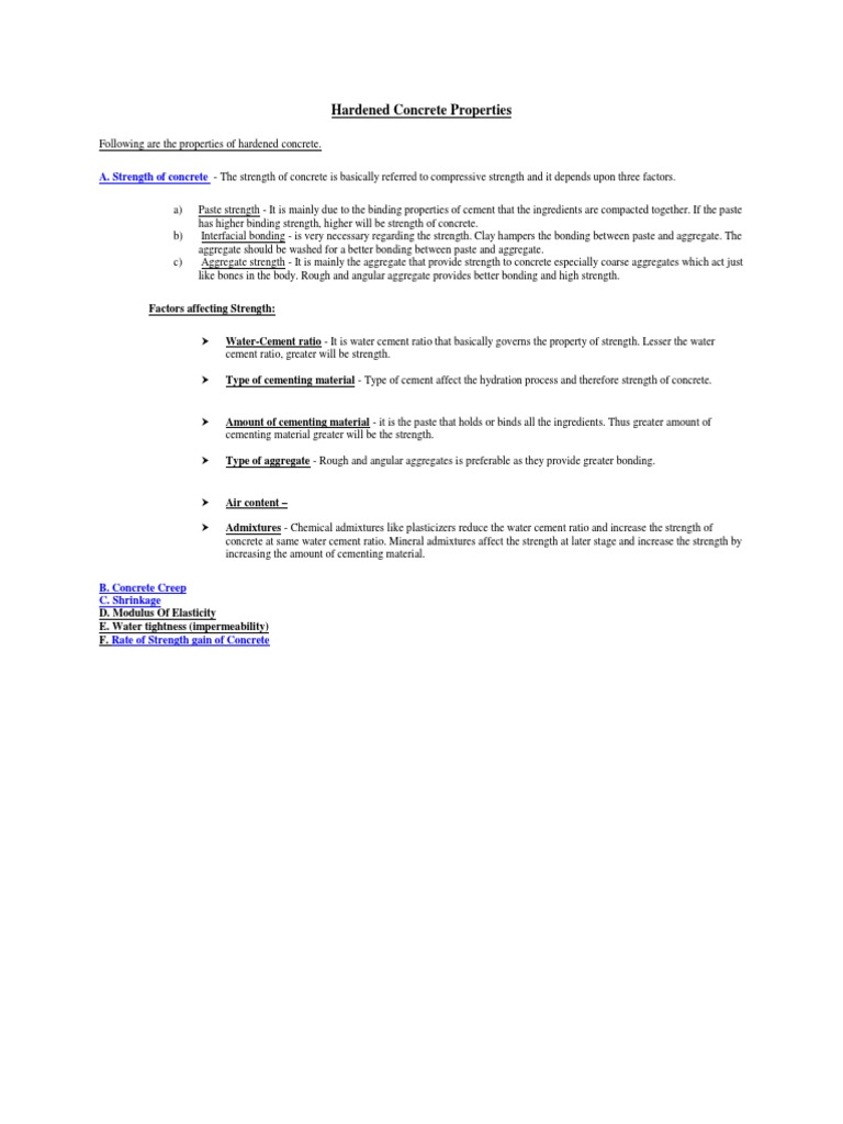 Properties of Concrete | PDF