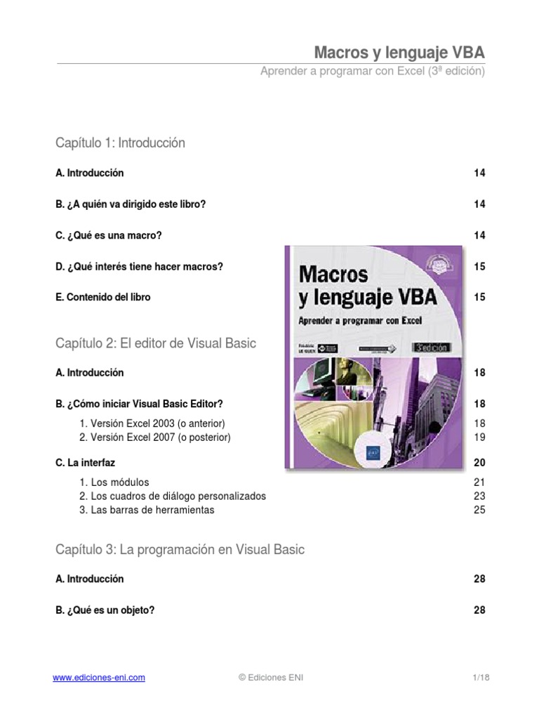 Macros Y Lenguaje Vba Aprender A Programar Con Excel 3 Edición 1 Pdf Macro Informática 7491