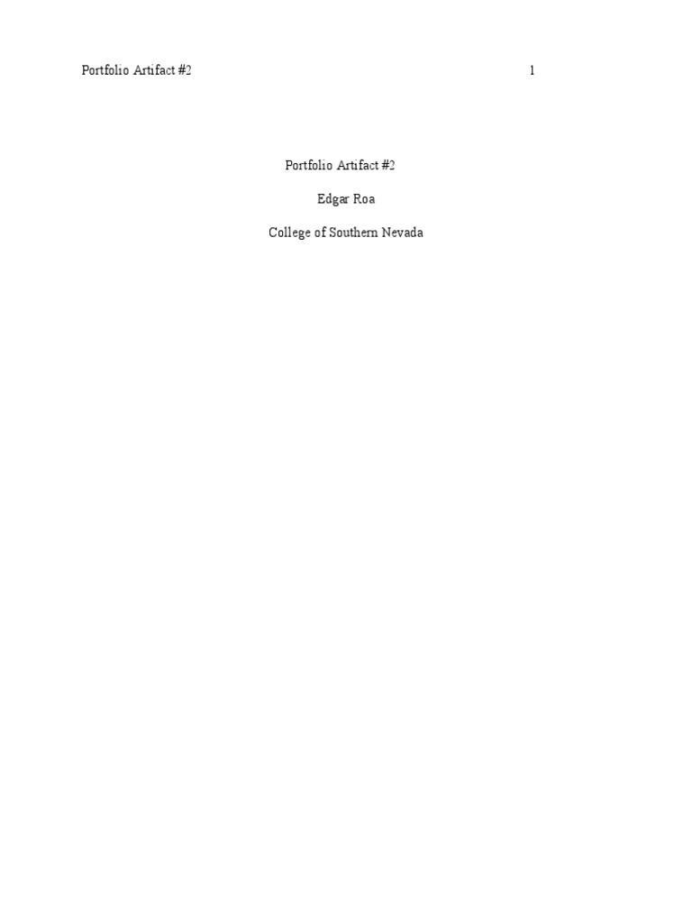 Portfolio Artifact #2 1 | Download Free PDF | First Amendment To The ...