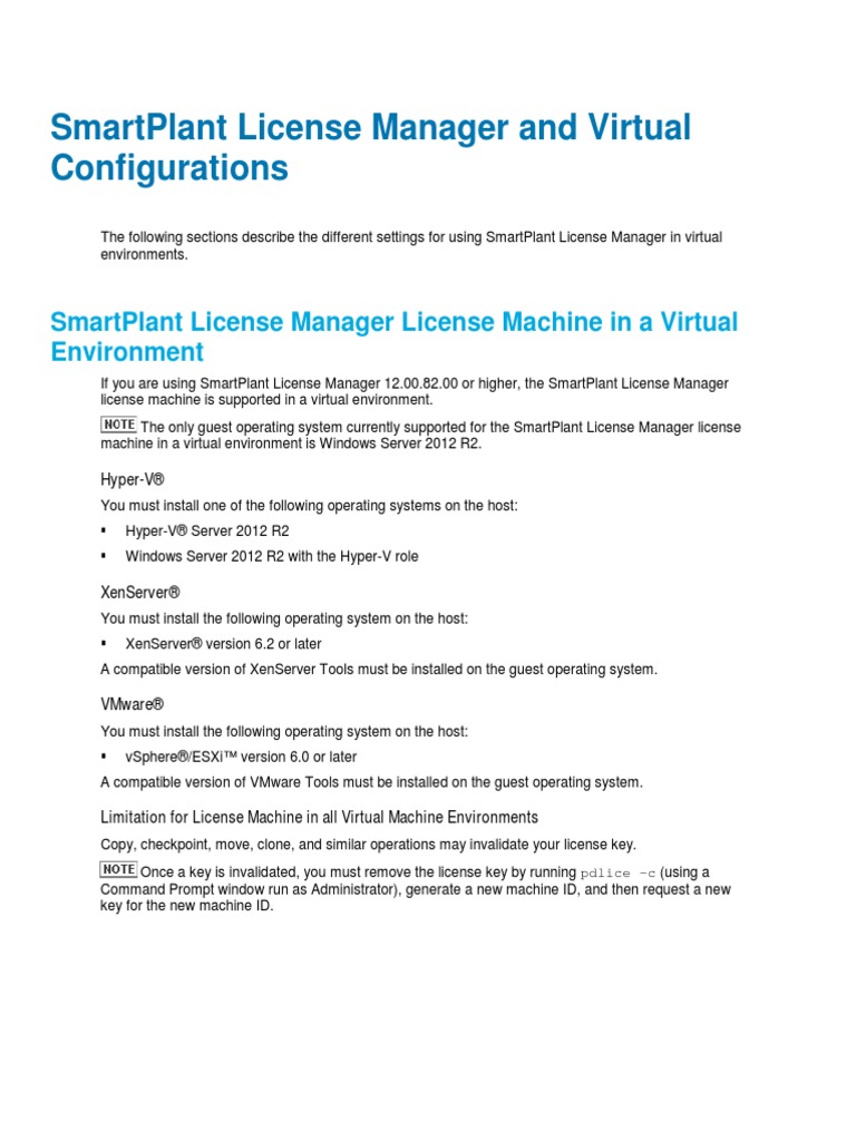 SmartPlant License Manager and Virtual Configurations | PDF | Hyper V ...