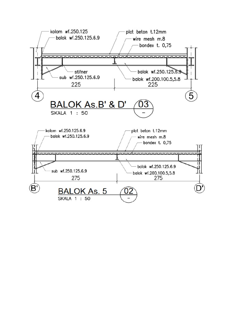 Detail Plat Lantai Balok Baja | PDF