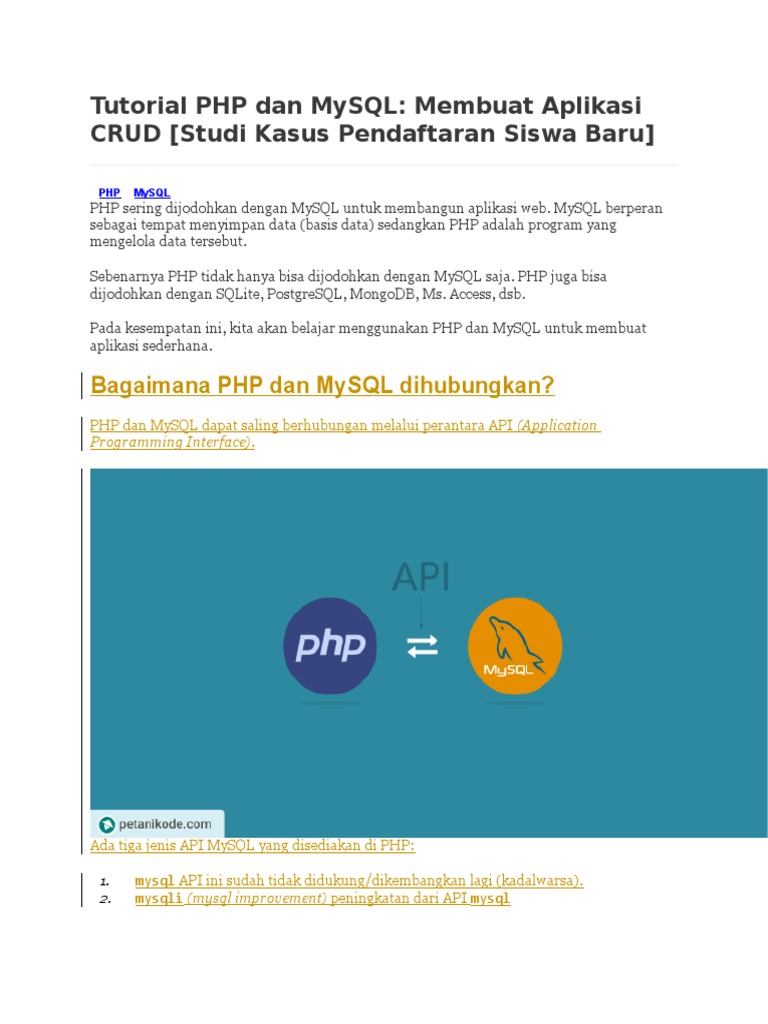 Membuat Aplikasi CRUD Studi Kasus Pendaftaran Siswa Baru | PDF | Karier & Perkembangan | Bisnis