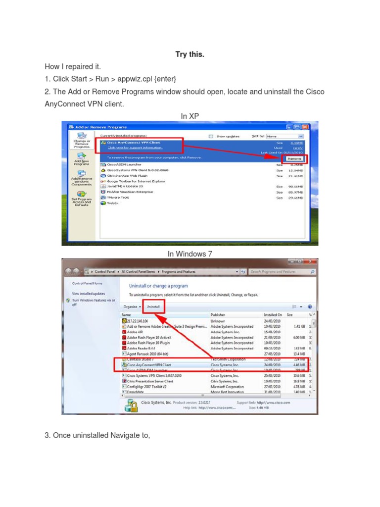 Cisco AnyConnect Error "The VPN Client Driver Has Encountered An Error ...