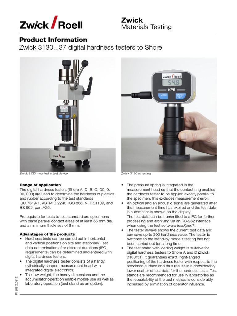 Zwick Digital Shore | PDF | Hardness | Software Testing