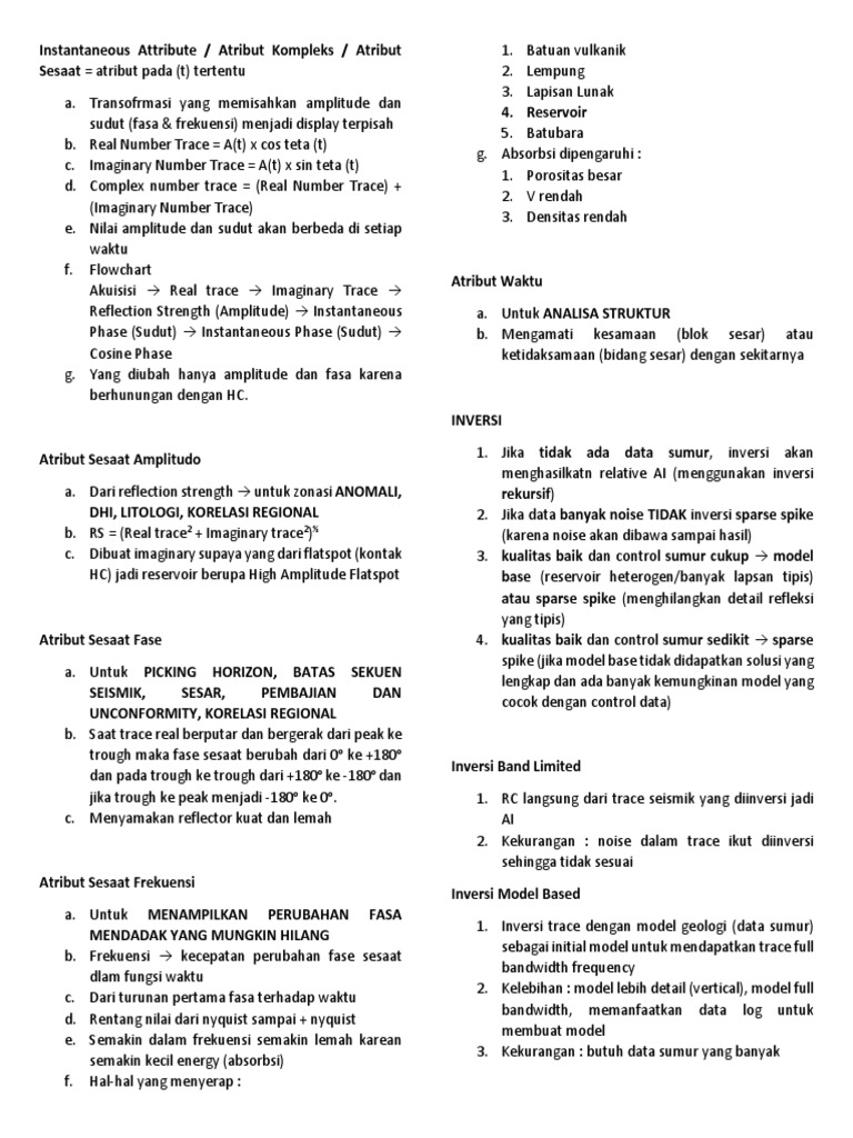 Atribut Seismik Rangkum | PDF