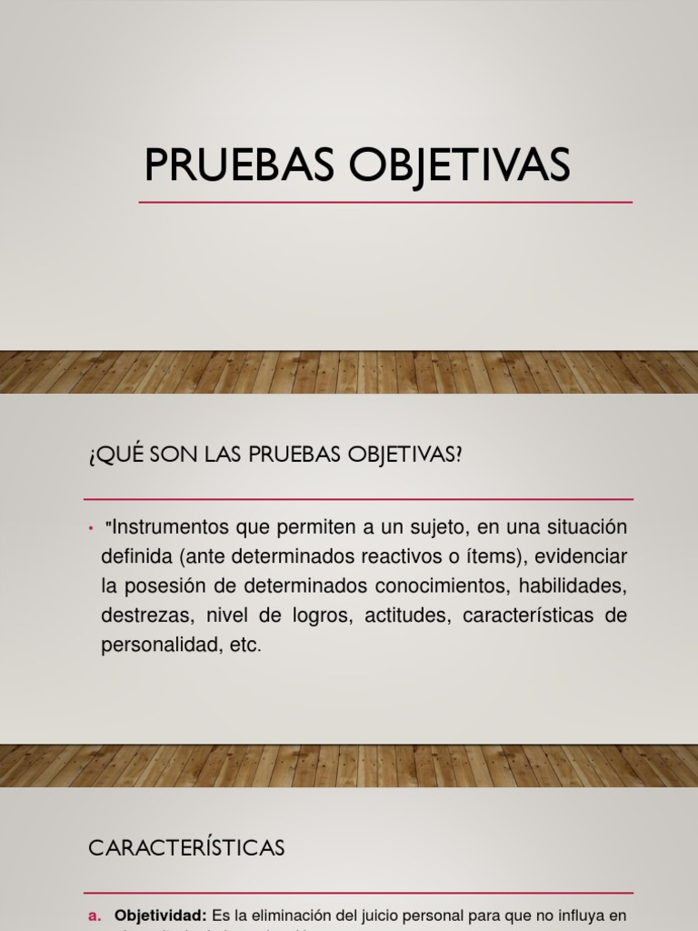 Características de Pruebas Objetivas | PDF