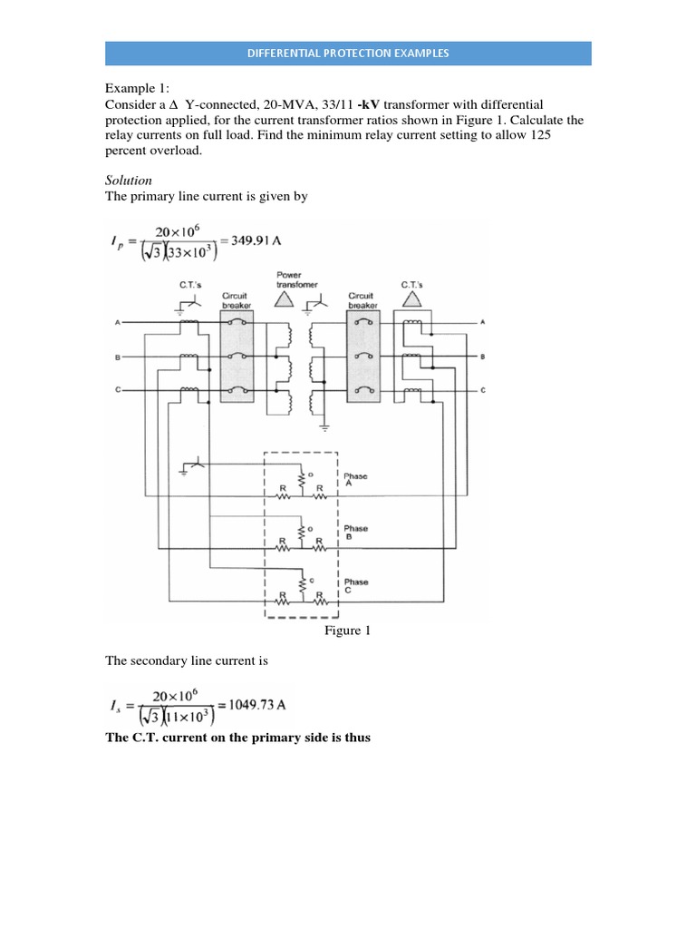 Transformer Protection Worked Examples | PDF | Transformer | Electrical ...