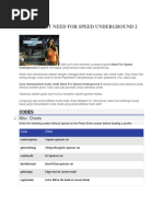 NFS Most Wanted PC Cheat Codes | PDF