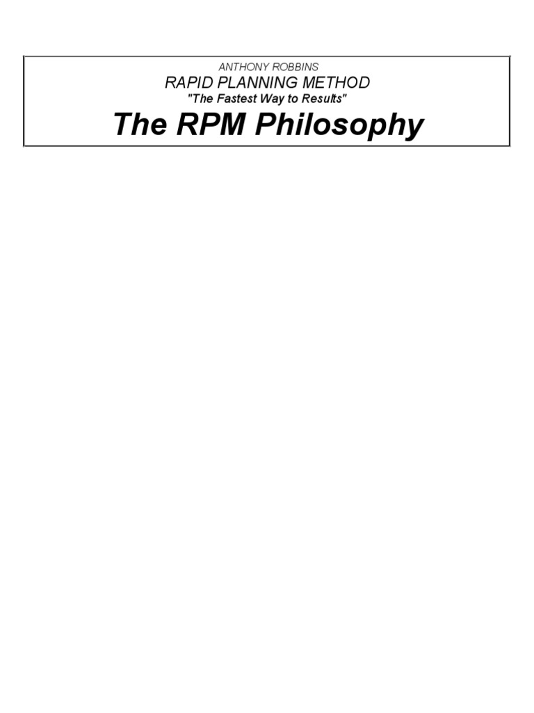 Anthony Robbins - Rapid Planning Method Book (For Print) | Attention | Time