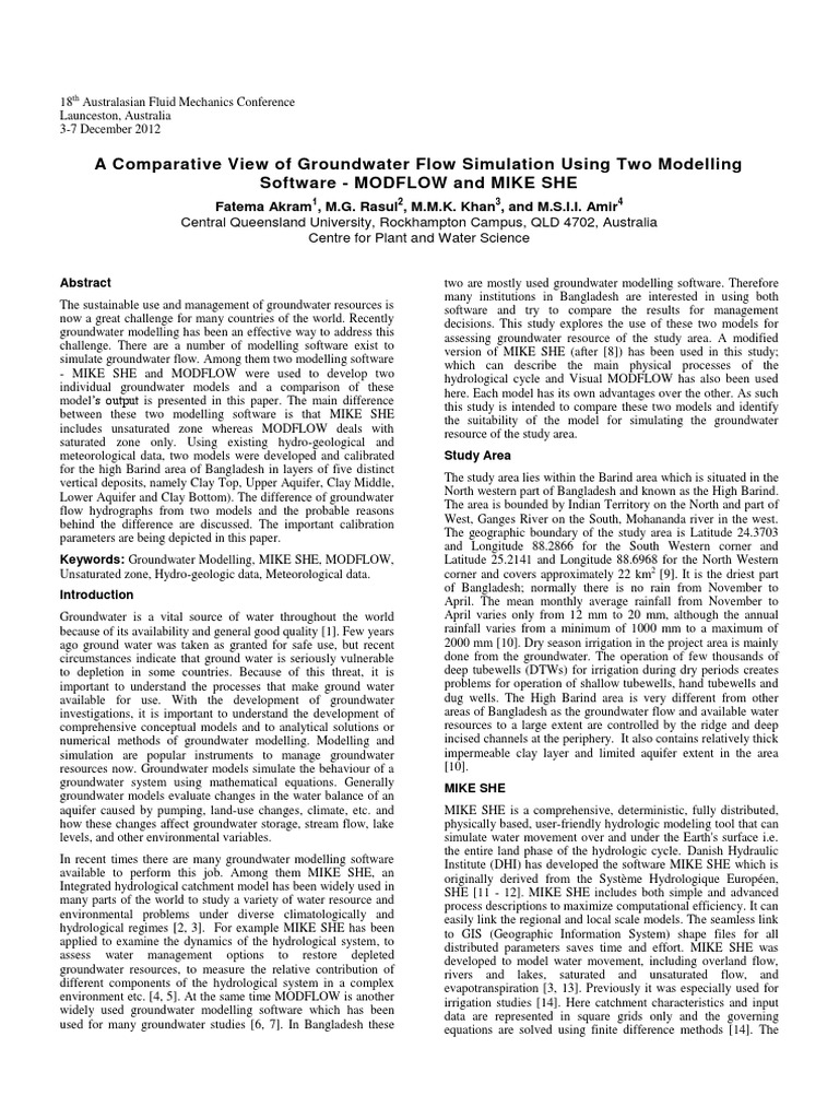 A Comparative View of Groundwater Flow Simulation Using Two Modelling MODFLOW DAN MAKE SHE ...