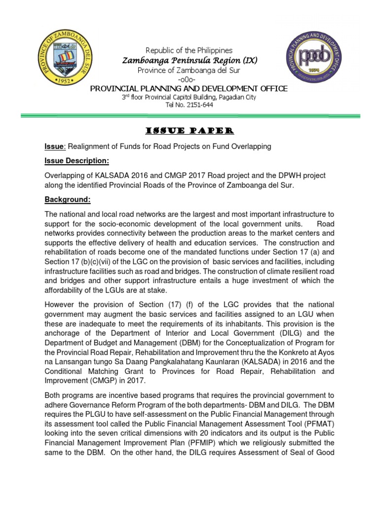 Issue Paper | PDF | Road | Government