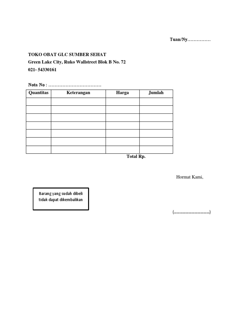 Nota Penjualan | PDF