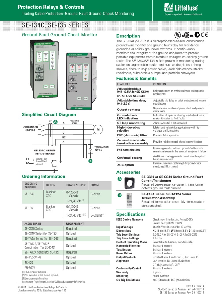 Littelfuse SE-134C SE 135 Datasheet | PDF | Relay | Power Supply