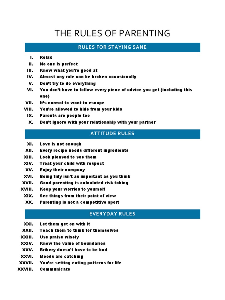 The Rules of Parenting | PDF | Parenting | Relationships