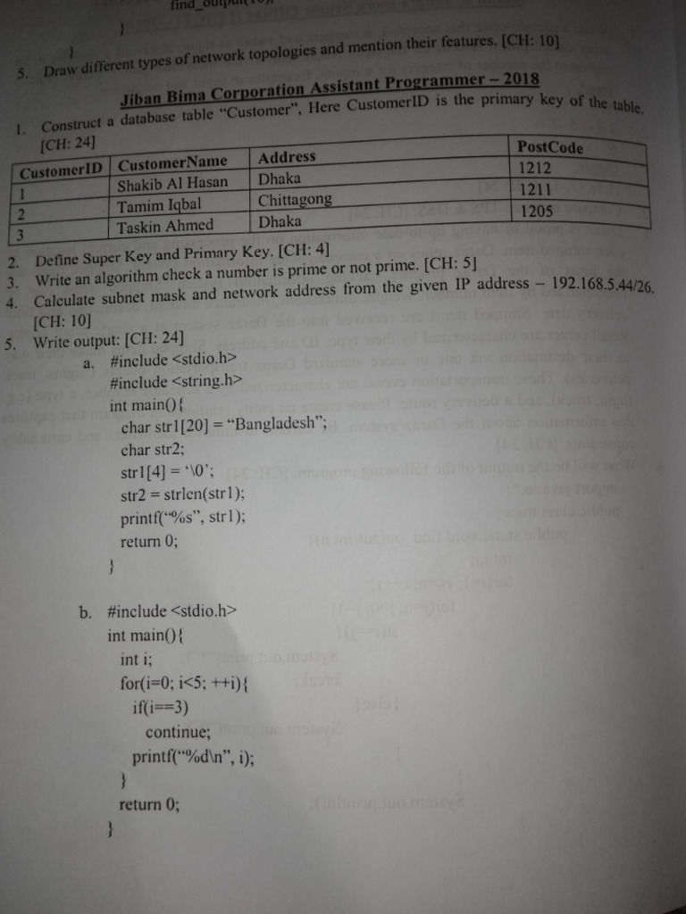 Assistant Programmer Questions | PDF